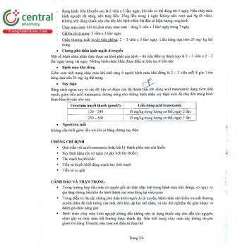 Thuốc Transtat 500 điều trị ngắn hạn và phòng ngừa nguy cơ xuất huyết