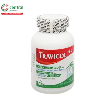 Thuốc Travicol Flu lọ 100 viên giảm nhanh các triệu chứng cảm cúm