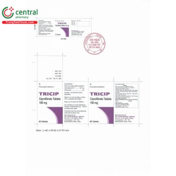 Thuốc Tricip 100mg hạ lipid máu, hỗ trợ giảm triglycerid và cholesterol