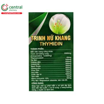 Thuốc Trinh Nữ Khang THYMIDIN - Hỗ trợ quá trình ức chế phì đại u xơ
