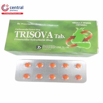 [CHÍNH HÃNG] Trisova Tab. (Trimetazidine 20mg) điều trị đau thắt ngực
