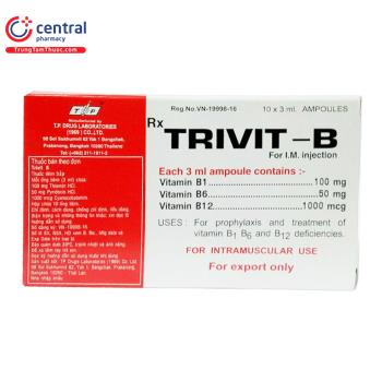 [CHÍNH HÃNG] Thuốc Trivit-B trị rối loạn thần kinh do thiếu Vitamin B