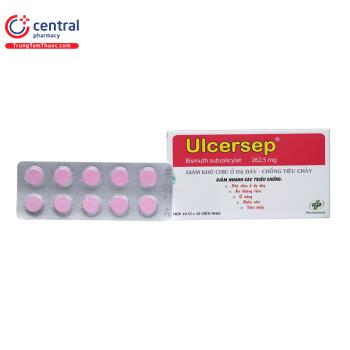Thuốc Ulcersep 262,5mg OPV 10 vỉ x 10 viên - chống tiêu chảy, giảm ợ nóng
