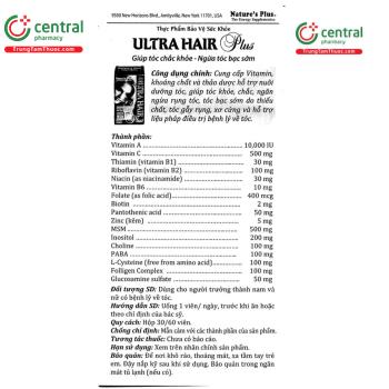 Thuốc Ultra Hair Plus nuôi dưỡng tóc chắc khoẻ, ngăn ngừa rụng tóc