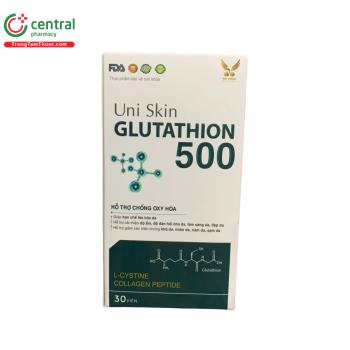 Uni Skin Glutathion 500 - Hỗ trợ chống oxy hóa, ngăn ngừa lão hóa da