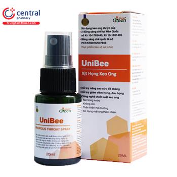 Xịt họng keo ong Unibee không lo viêm họng, đau họng