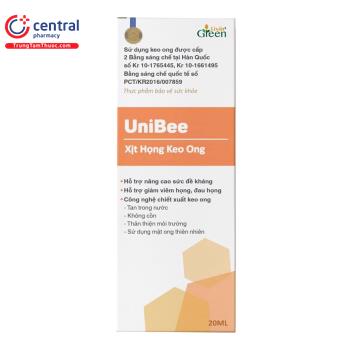 Xịt họng keo ong Unibee không lo viêm họng, đau họng