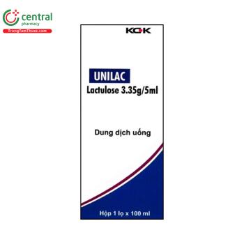 Thuốc Unilac Lactulose 3,35g/5ml điều trị táo bón, bệnh não gan