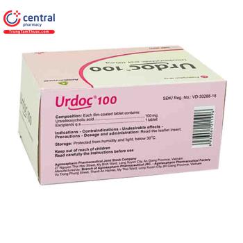 [CHÍNH HÃNG] Thuốc Urdoc 100 - Thuốc điều trị bệnh gan mật