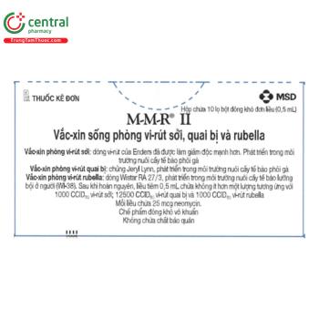 Vaccine M-M-R II phòng ngừa nhiễm virus bệnh sởi, quai bị và rubella