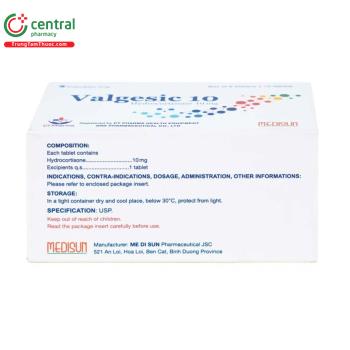 Thuốc Valgesic 10mg Medisun - liệu pháp thay thế tăng sản thượng thận