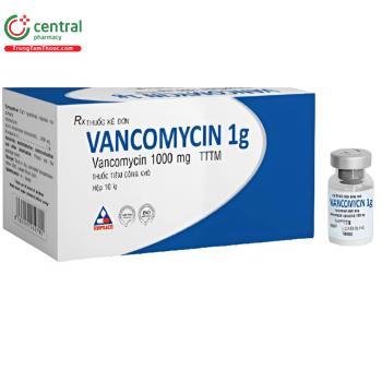 Thuốc Vancomycin 1g Vinphaco Điều trị nhiễm khuẩn nhạy cảm với thuốc