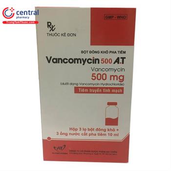 Thuốc Vancomycin 500 A.T: cách dùng, liều dùng, giá bán