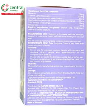 Varilin - Tăng sức bền thành mạch , giảm nguy cơ suy giãn tĩnh mạch