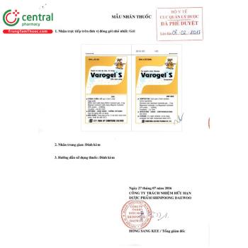 Thuốc hỗn dịch uống Varogel S trị viêm loét dạ dày cấp và mạn tính