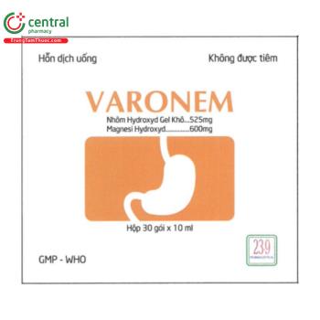 Thuốc Varonem điều trị viêm loét dạ dày, trào ngược dạ dày thực quản