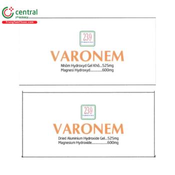 Thuốc Varonem điều trị viêm loét dạ dày, trào ngược dạ dày thực quản