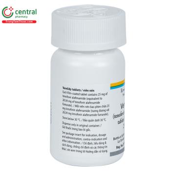 Thuốc Vemlidy 25mg điều trị bệnh lý viêm gan B mạn tính trên người lớn