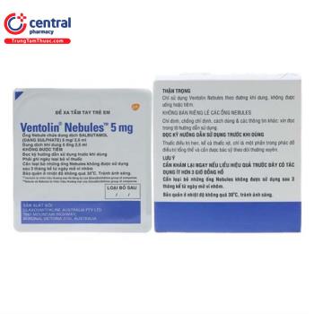 Thuốc Ventolin Nebules 5mg/2,5ml điều trị bệnh hen, viêm đường hô hấp