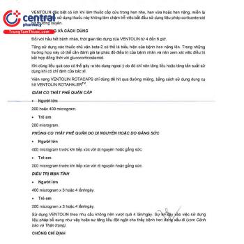 Thuốc Ventolin Rotacaps 200mcg - Thuốc điều trị hen phế quản