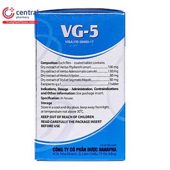 [CHÍNH HÃNG] Thuốc bổ gan VG-5 (Lọ 40 viên) cải thiện chức năng gan