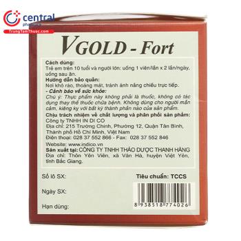 Thuốc Vgold - Fort - Bổ sung dưỡng chất giúp tăng cường chức năng gan