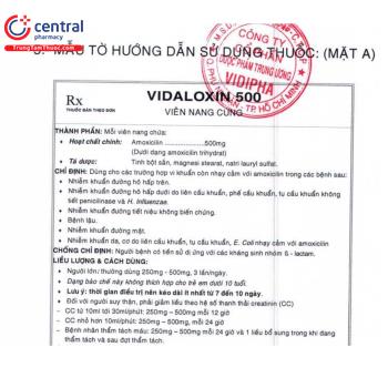 Thuốc Vidaloxin 500 - Kháng sinh nhóm Beta-lactam tác dụng hiệu quả