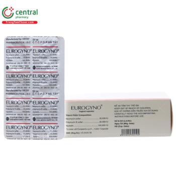 Viên đặt âm đạo Eurogyno -Điều trị các nhiễm khuẩn âm đạo, cổ tử cung