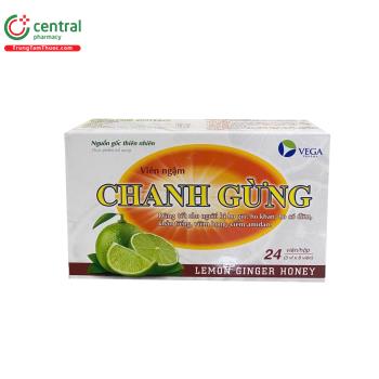 Viên ngậm chanh gừng VEGA - Giảm đau rát họng, ho và khản tiếng