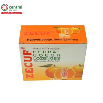Thuốc Zecuf Herbal Drops (hương cam) - Viên ngậm ấm họng, giảm ho