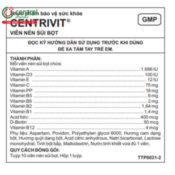 Viên sủi Centrivit -bổ sung vitamin, khoáng chất cho cơ thể khoẻ mạnh