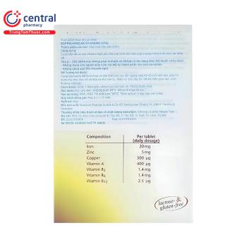 [CHÍNH HÃNG] Viên uống Haemo Vital Doppelherz Aktiv hỗ trợ bổ máu.