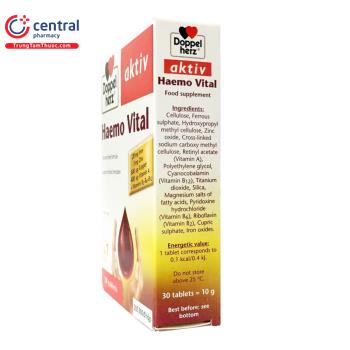 [CHÍNH HÃNG] Viên uống Haemo Vital Doppelherz Aktiv hỗ trợ bổ máu.