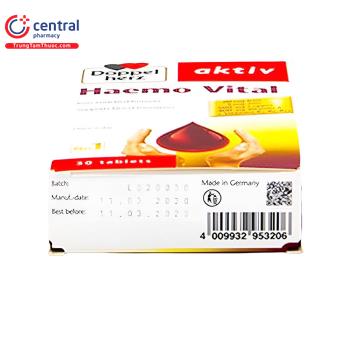 [CHÍNH HÃNG] Viên uống Haemo Vital Doppelherz Aktiv hỗ trợ bổ máu.