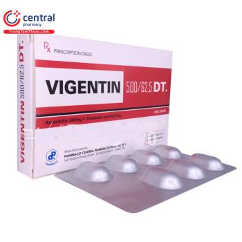Thuốc Vigentin 500/62,5 DT. - kháng sinh điều trị nhiễm khuẩn