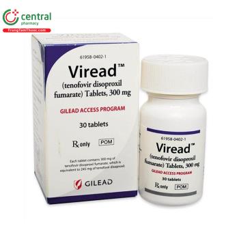 Thuốc Viread 300mg Gilead điều trị viêm gan B, bệnh nhân nhiễm HIV-1