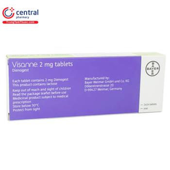 Thuốc Visanne 2mg tablets (Dienogest) điều trị nội mạc tử cung