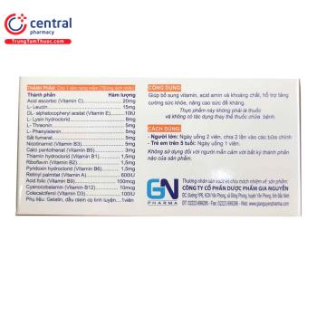 Thuốc Vismaton (Hộp 90 viên) bổ sung các acid amin