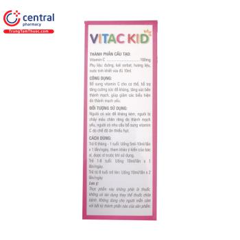 Vitac Kid + Vitamin C tăng đề kháng cho trẻ em, tăng khả năng phòng bệnh