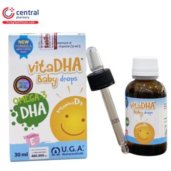 VitaDHA Baby drops 30ml hỗ trợ bổ sung DHA, Vitamin D3 và E cho trẻ