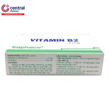 [CHÍNH HÃNG] Thuốc Vitamin B2 2mg Trapharco bổ sung vitamin B2
