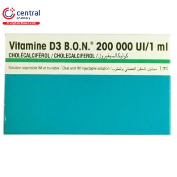 Thuốc Vitamine D3 B.O.N 200 000 UI/1 ml: tác dụng, giá bán