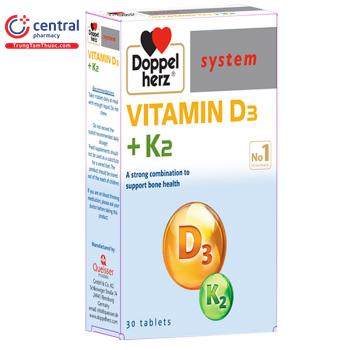 Thuốc Vitamin D3 + K2 Doppelherz - Hỗ trợ tăng cường hấp thu calci