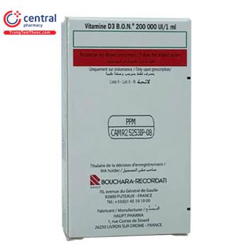 Thuốc Vitamine D3 B.O.N 200 000 UI/1 ml: tác dụng, giá bán