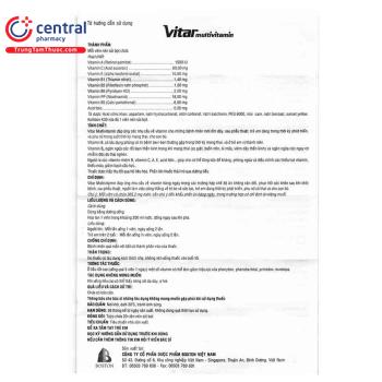 Thuốc Vitar Multivitamin: tác dụng, cách dùng và lưu ý sử dụng