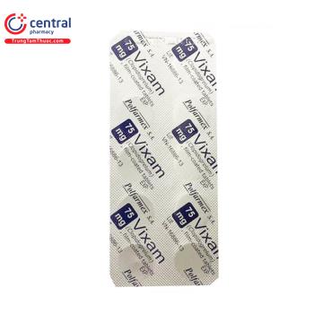 Thuốc Vixam 75mg chứa Clopidogrel 75mg dự phòng huyết khối động mạch