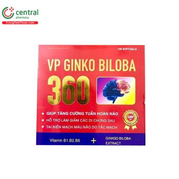 Thuốc VP Ginko Biloba 360 tăng cường tuần hoàn máu não, giảm chóng mặt