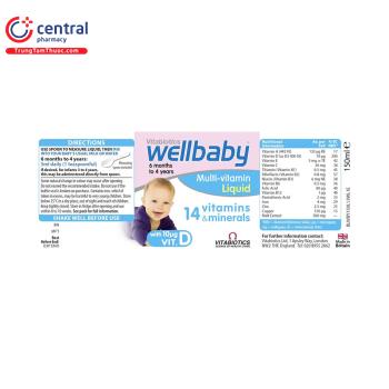 [CHÍNH HÃNG] Wellbaby Multi-Vitamin Liquid bổ sung dưỡng chất cho bé