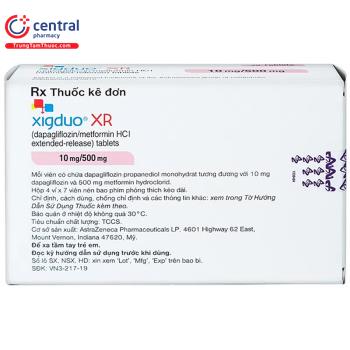 [CHÍNH HÃNG] Thuốc Xigduo XR 10mg/500mg điều trị tiểu đường