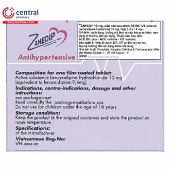 [CHÍNH HÃNG] Thuốc Zanedip 10mg điều trị tăng huyết áp vô căn